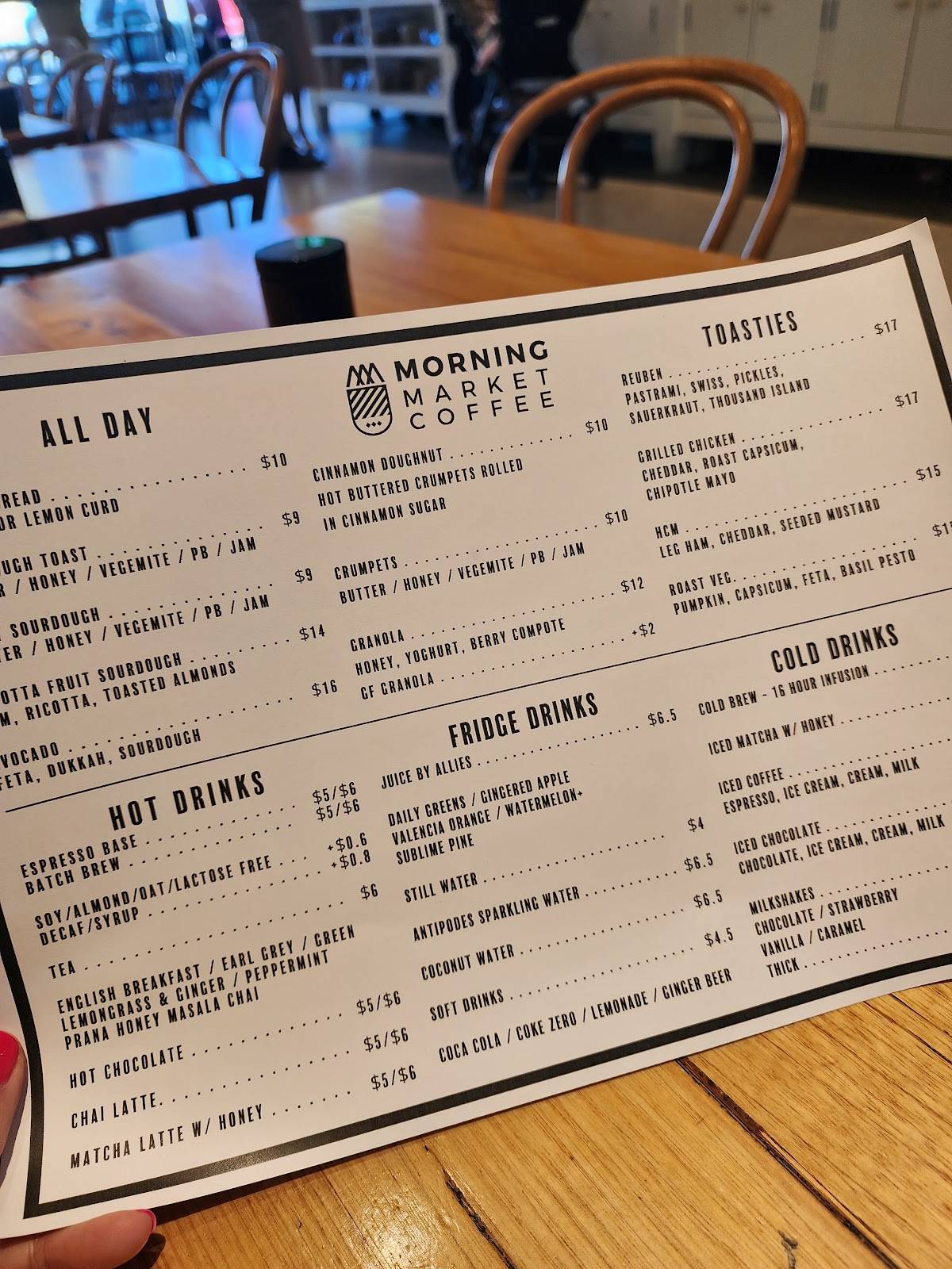 Menu at Morning Market Coffee - Warners Bay cafe, Warners Bay