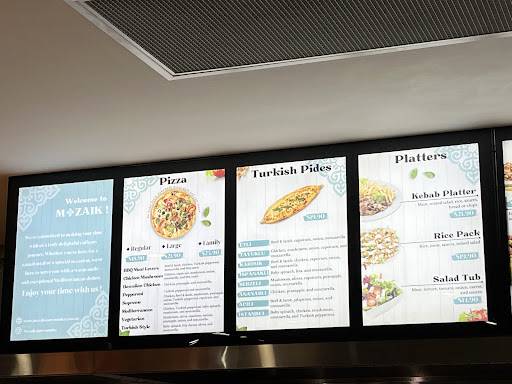 Menu at Mozaik Mediterranean Taste restaurant, South Toowoomba