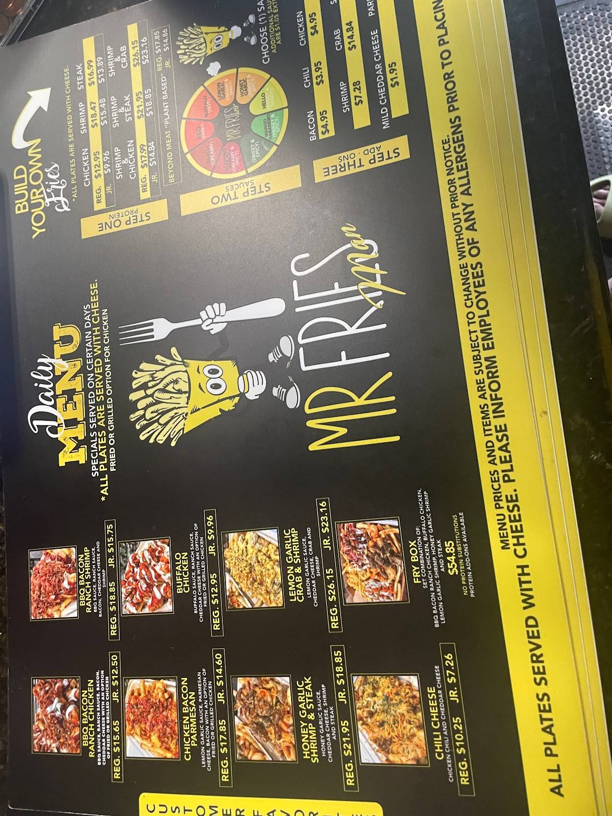 Menu at Mr. Fries Man restaurant, Pembroke Pines