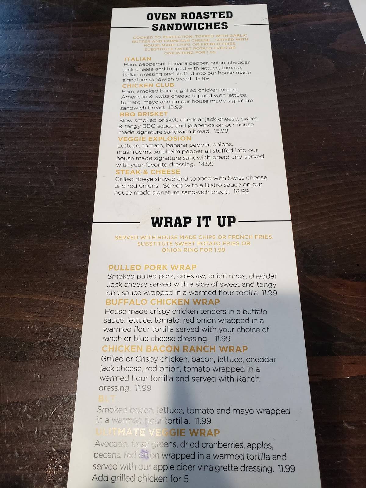 Menu at Mr Jack'ss Sports Bar & Grill, East Tawas