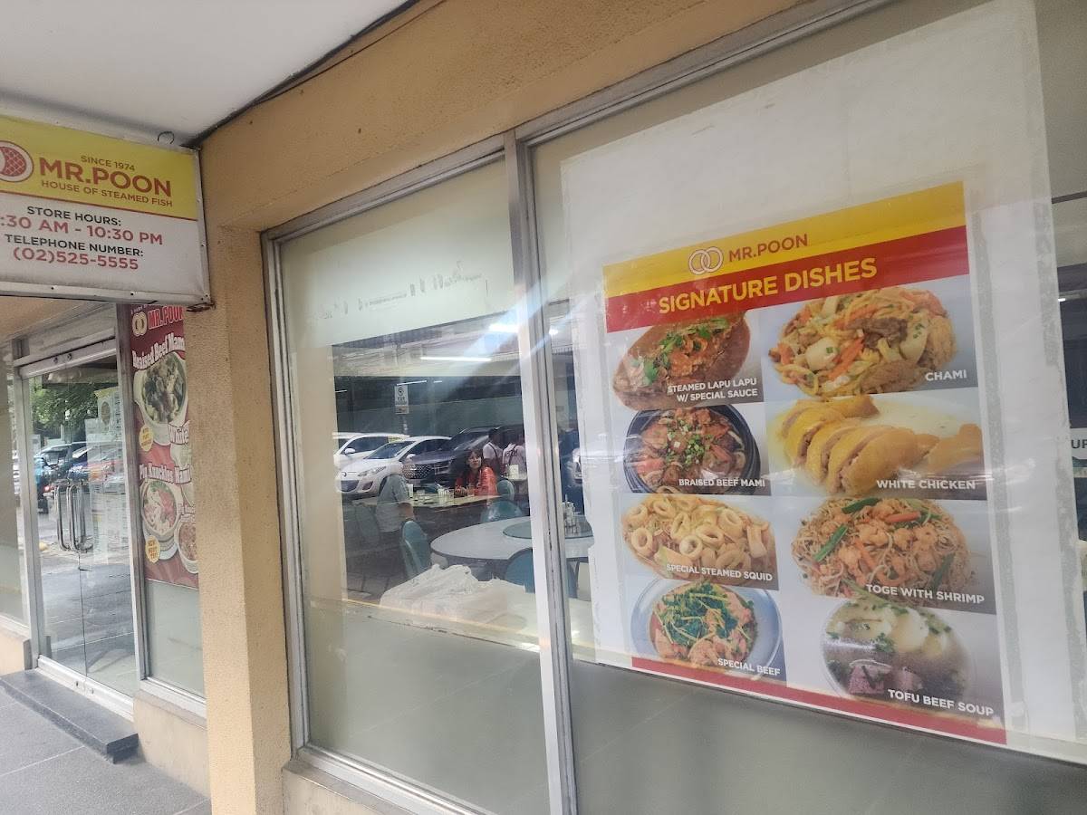Menu at Mr. Poon Restaurant, Manila, L.M. Guerroro St