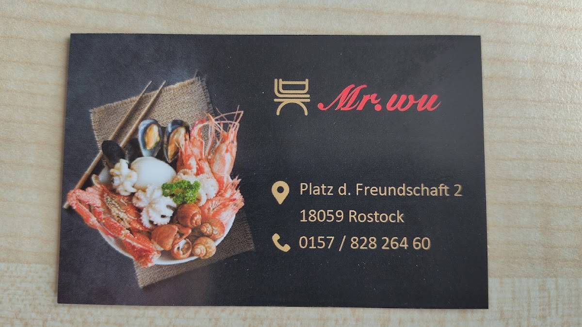 Speisekarte von Mr Wu Rostock restaurant, Rostock