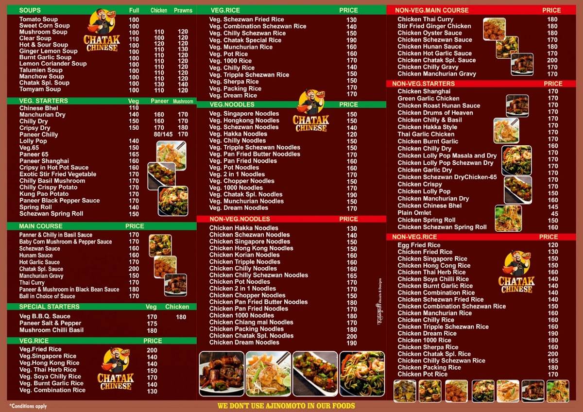 Menu at Chatak Chinese Restaurant, Mumbai