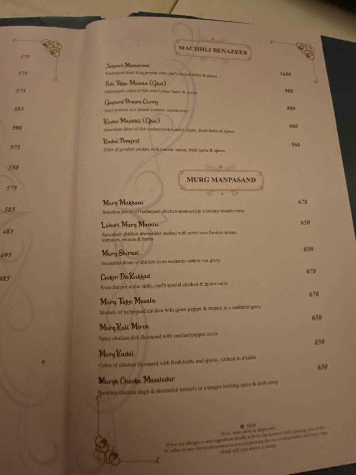 Menu at Gaylord Restaurant, Mumbai