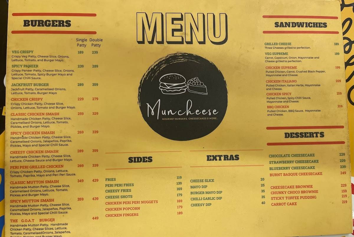 Menu at Muncheese, Nashik, Shop no. 2