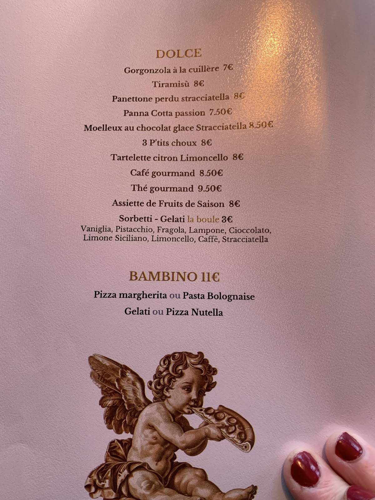 Menu au Musa Giorgia Ristorante restaurant, Ifs