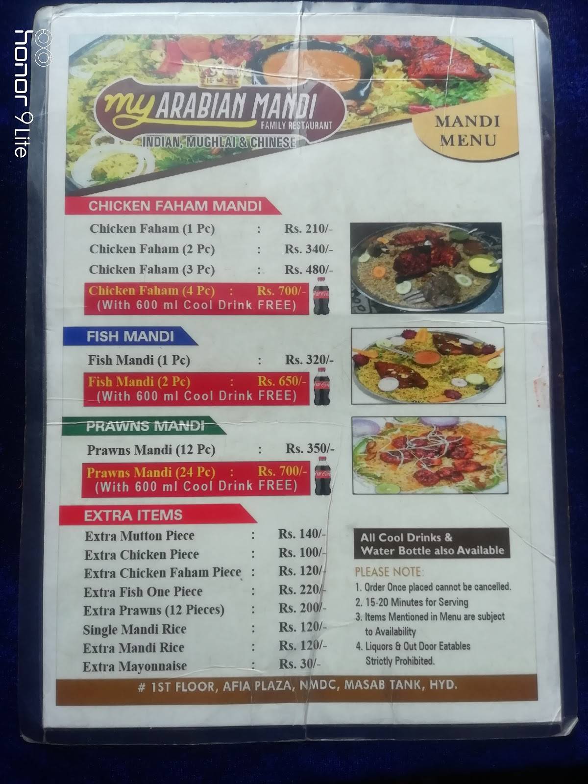 Menu at My Arabian Mandi Family Restaurant,masab tank, Hyderabad ...