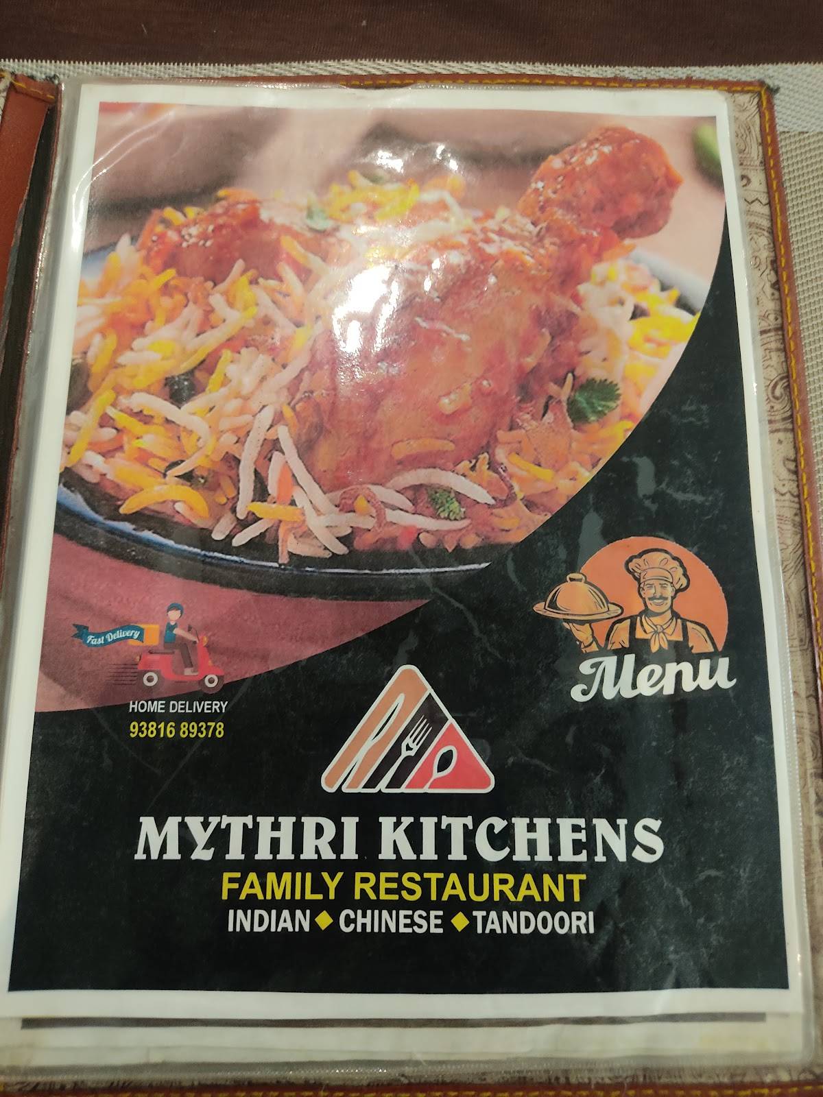 Menu at Mythri Kitchens, Peddapalli