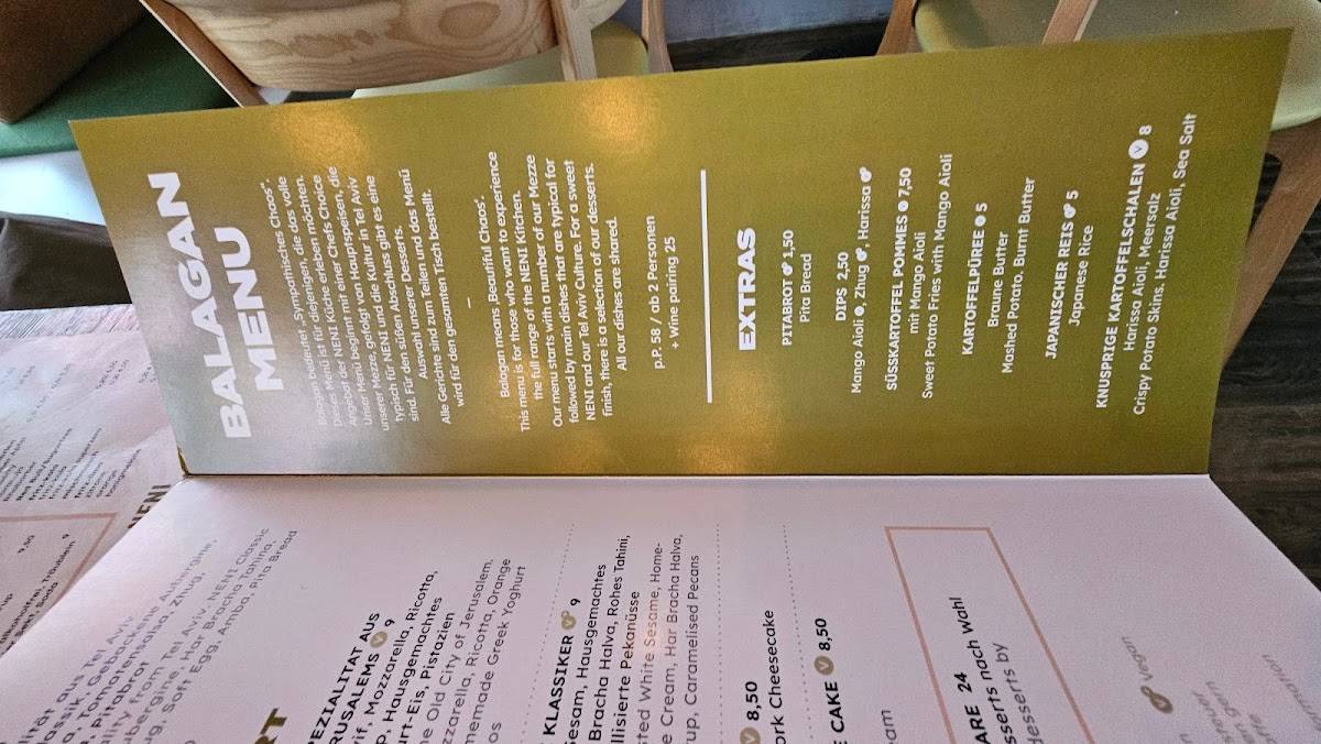 Speisekarte von NENI Berlin restaurant, Berlin