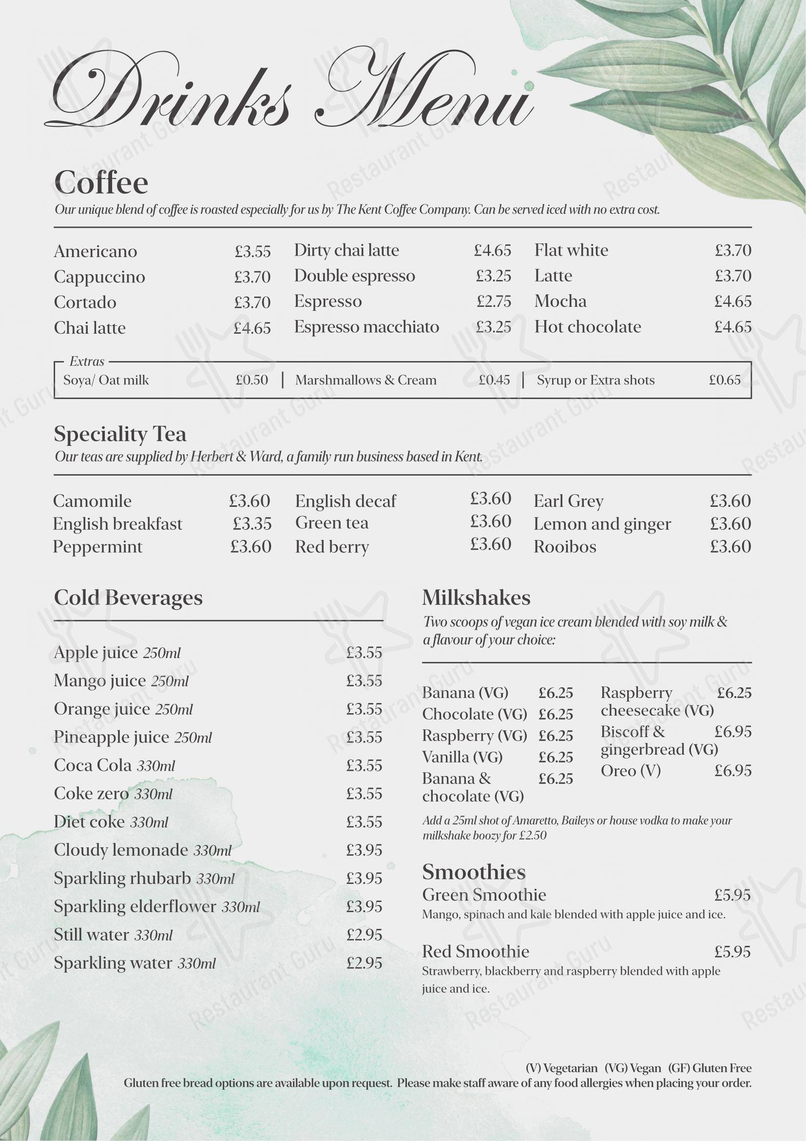 Menu at NO.35 restaurant, Canterbury, 35 St Margaret's Street