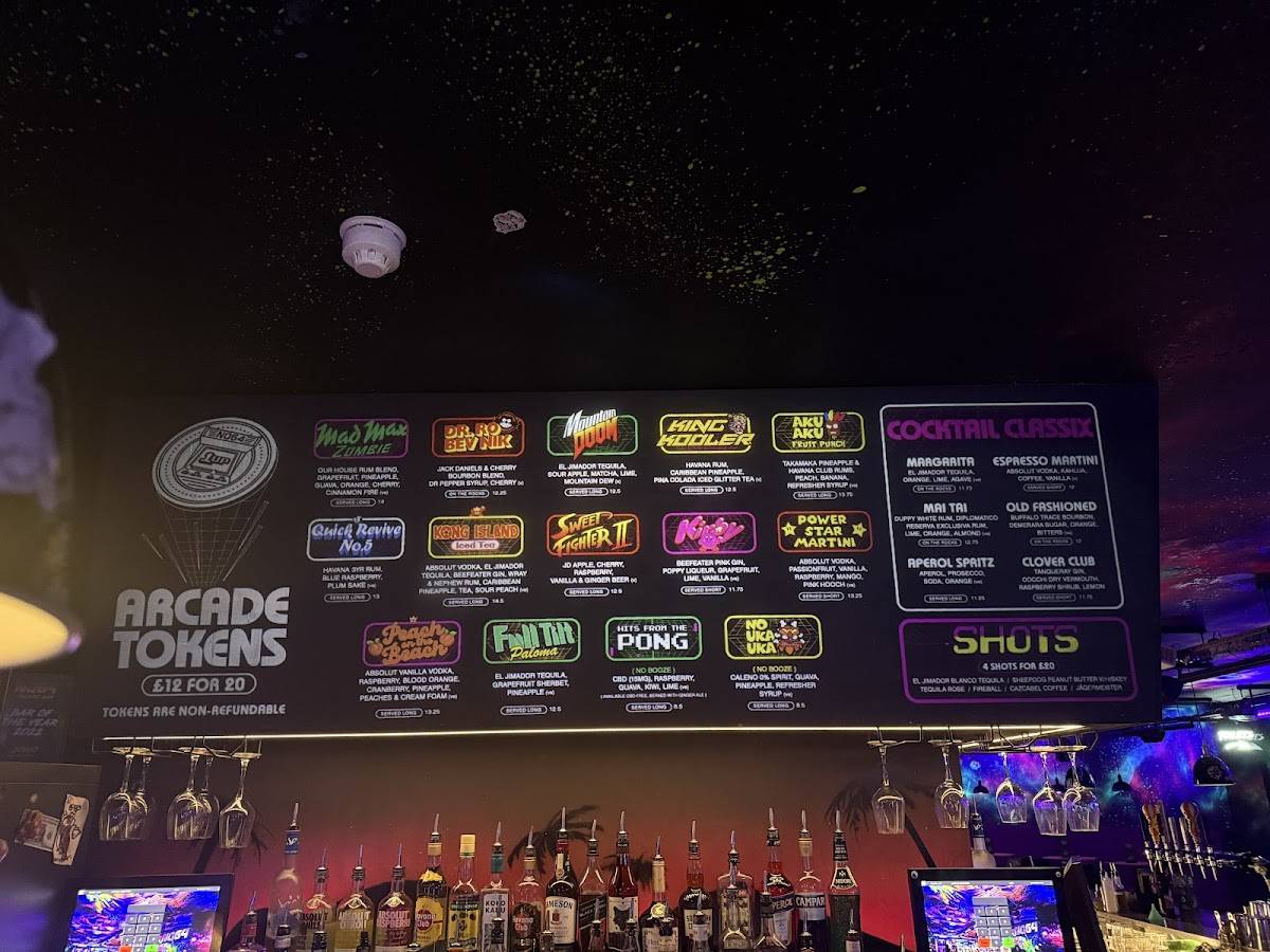 Menu at NQ64 Arcade Bar - Soho, London