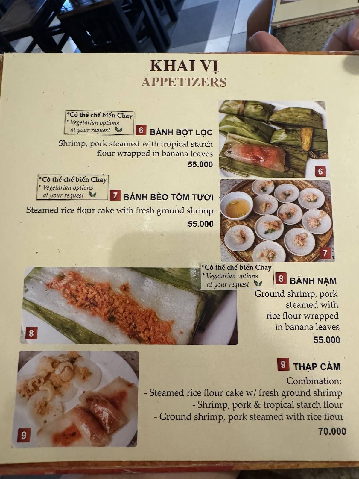 Menu at Nam Giao Restaurant, Ho Chi Minh City, 136/15 Đ. Lê Thánh Tôn
