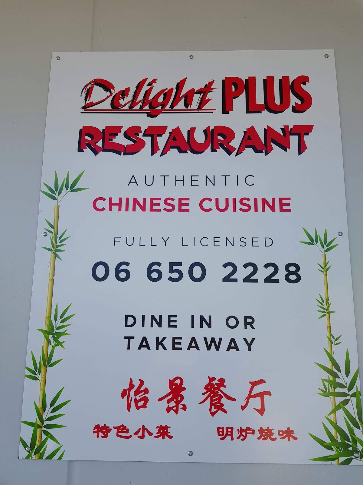 Menu at Delight Plus Chinese Restaurant, Napier