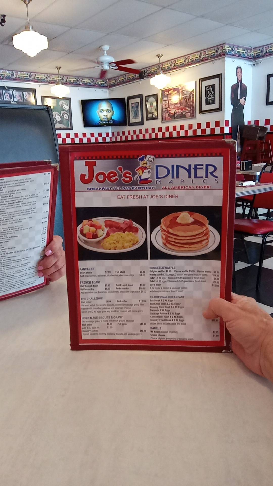 Menu at Joe's Diner restaurant, Naples, Airport-Pulling Rd S