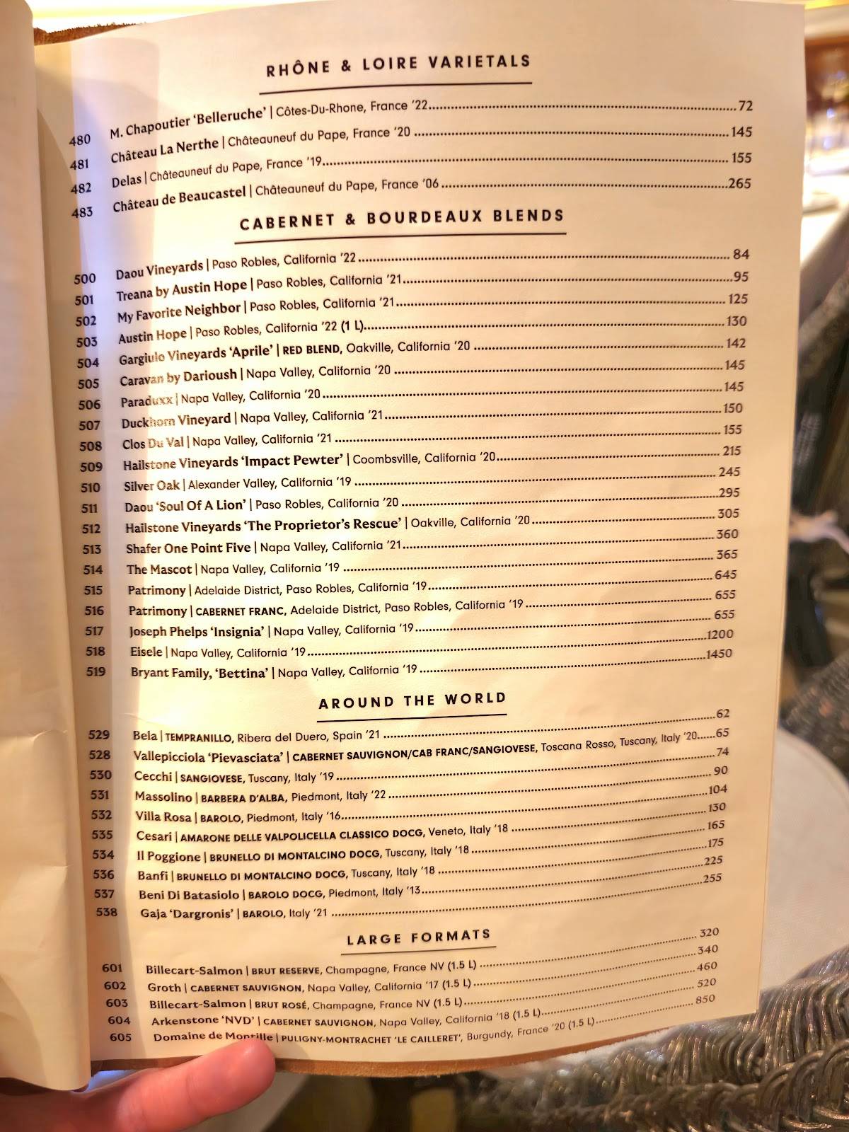 Menu at Le Colonial Naples restaurant, Naples