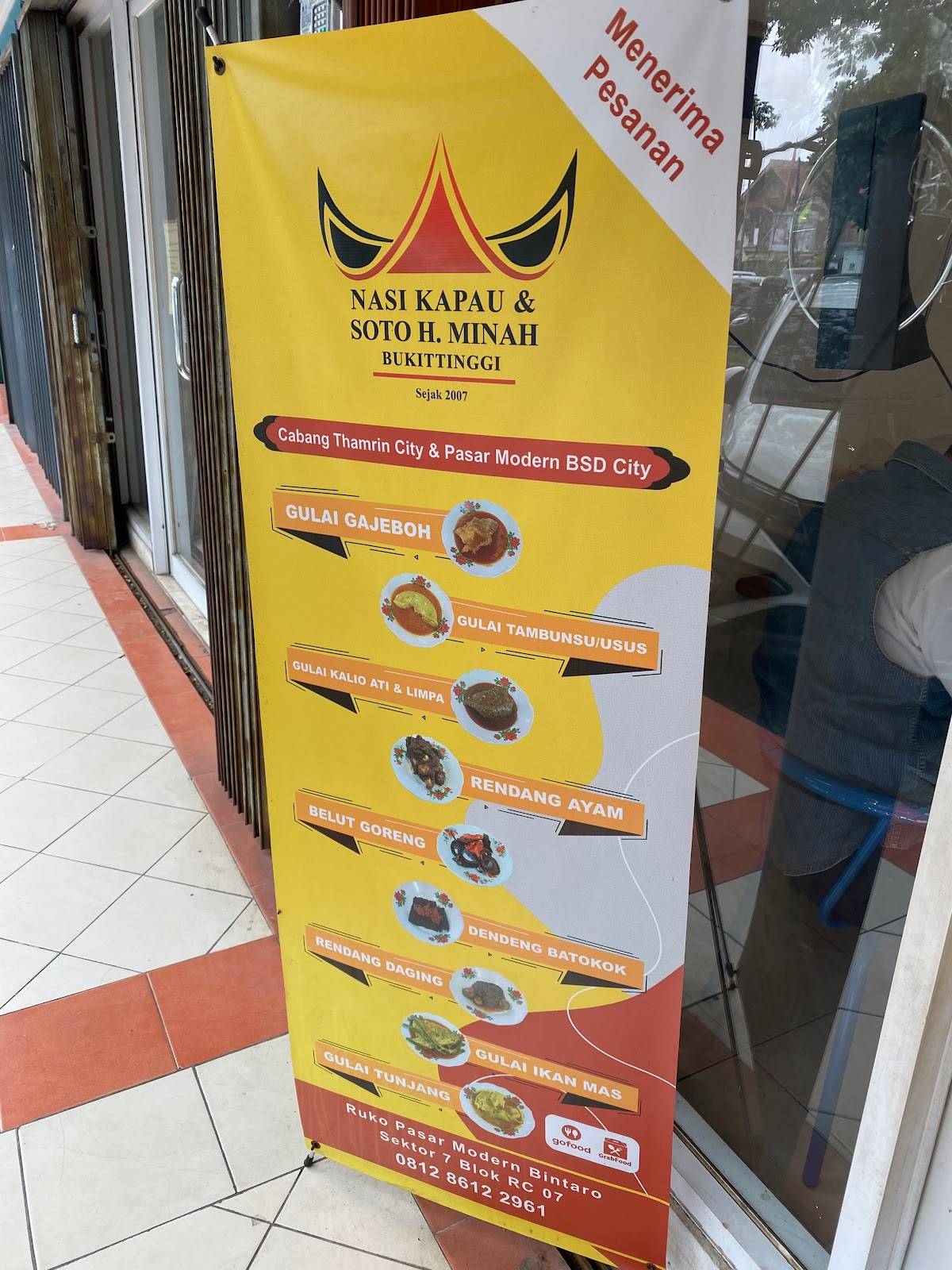 Menu at Nasi Kapau & Soto H.Minah Bukittinggi, Bintaro restaurant ...