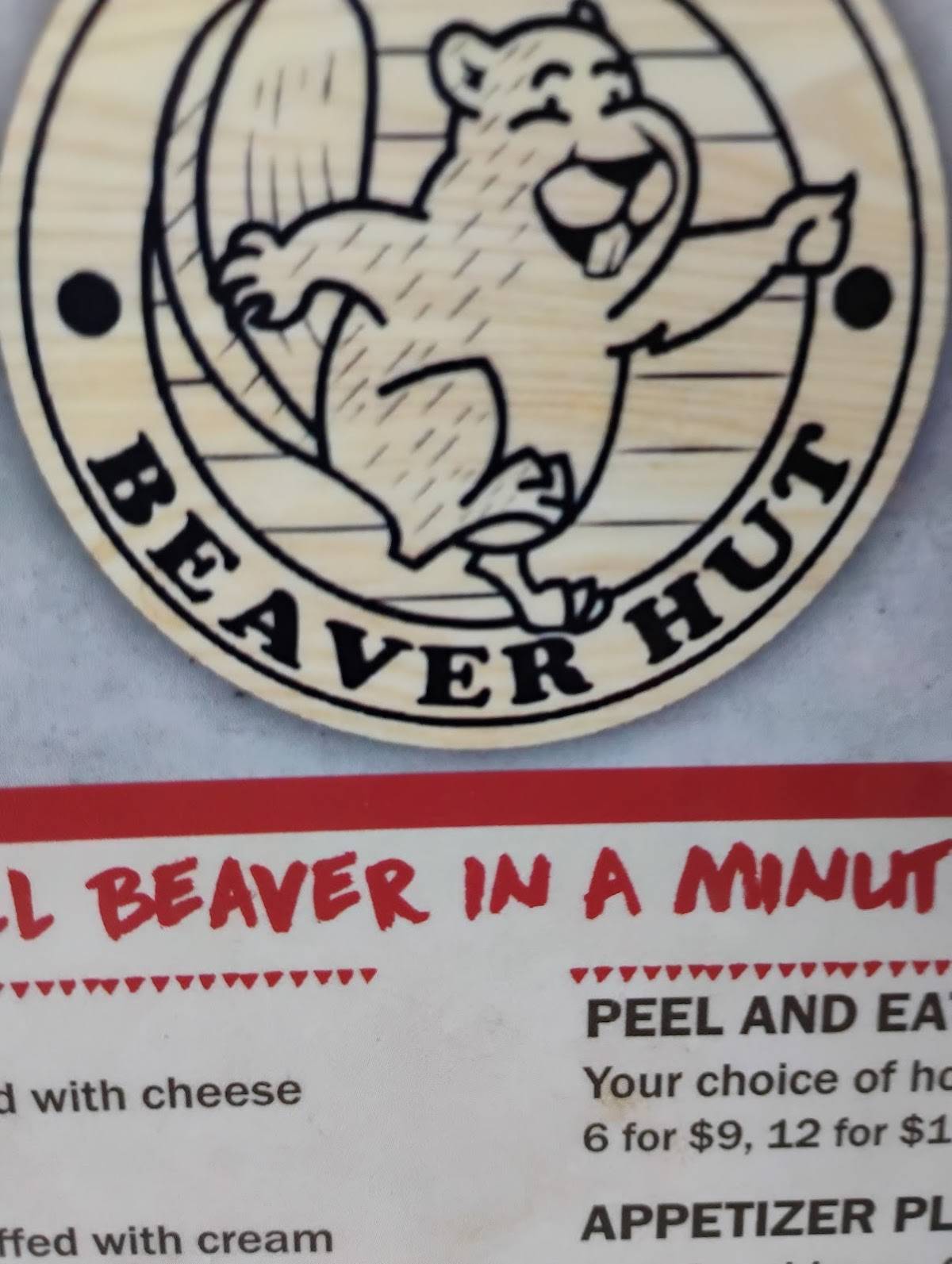 Menu at Nauti Beaver Hut pub & bar, Bolivar Peninsula