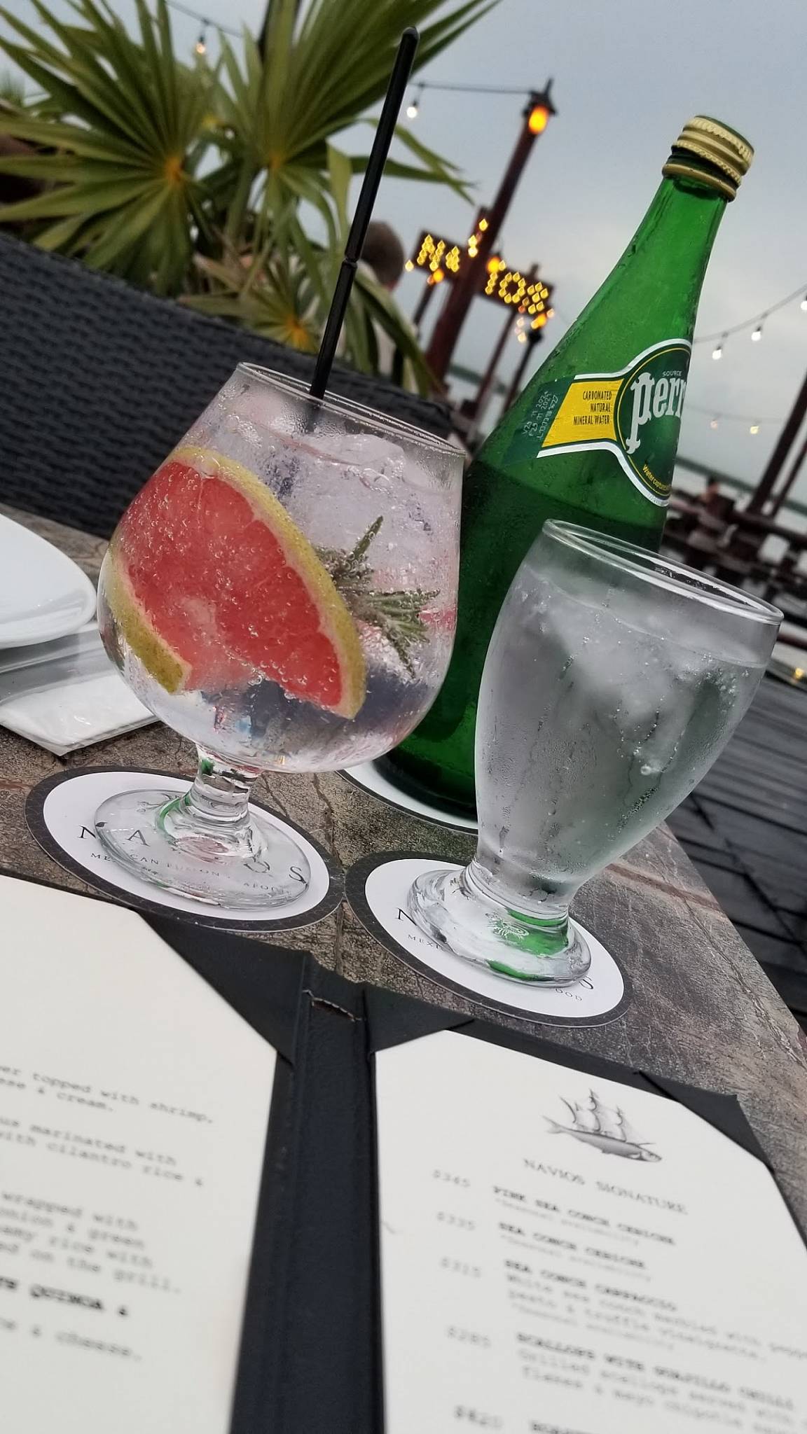 Menu at Navíos restaurant, Cancún