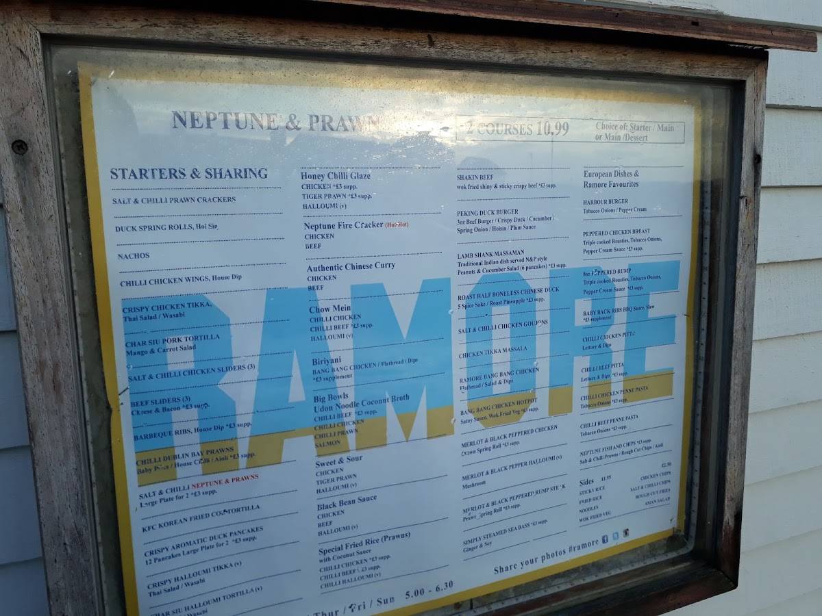 Menu at Neptune & Prawn pub & bar, Portrush