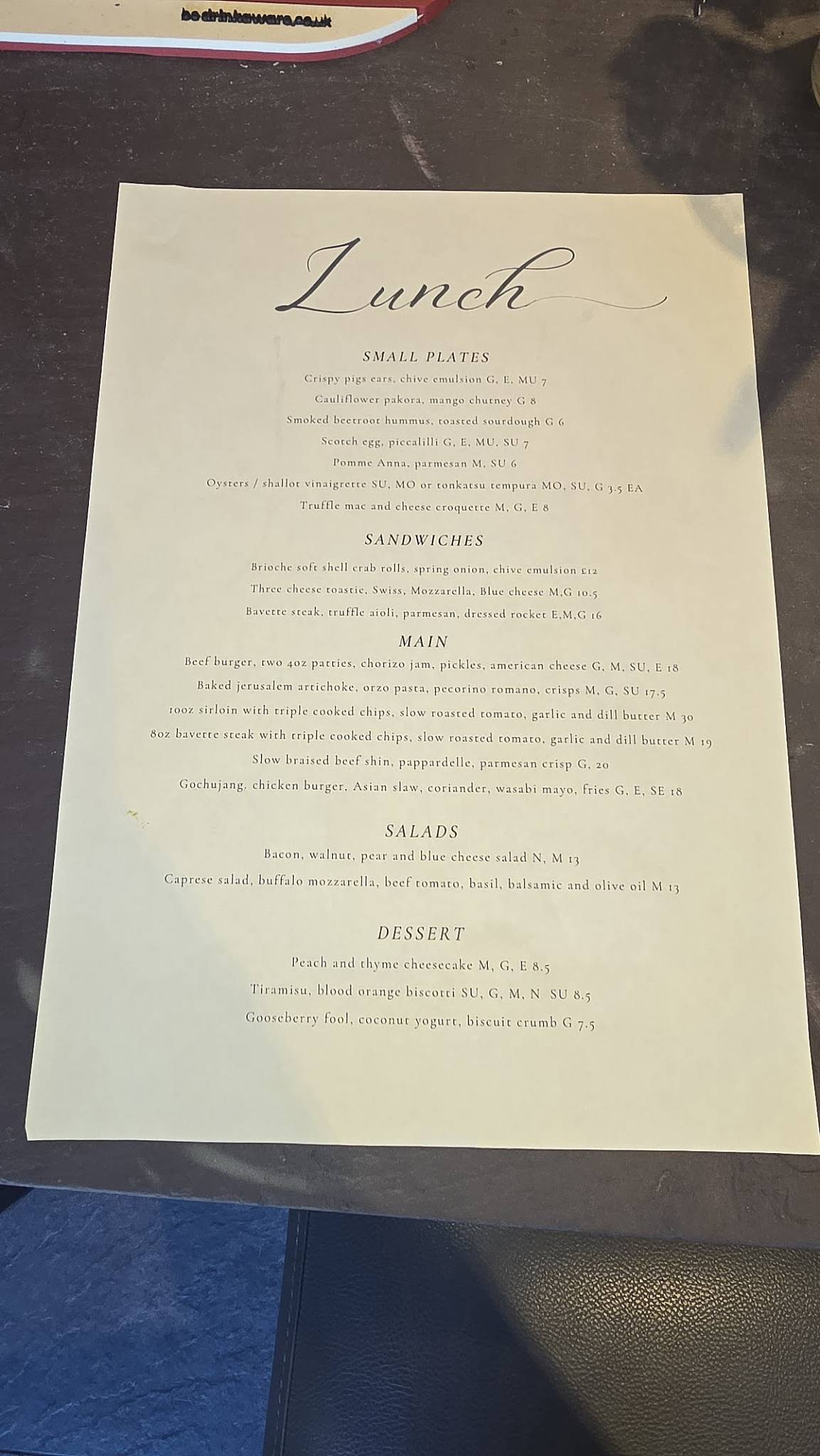 Menu at Netherton Restaurant, Long Stratton