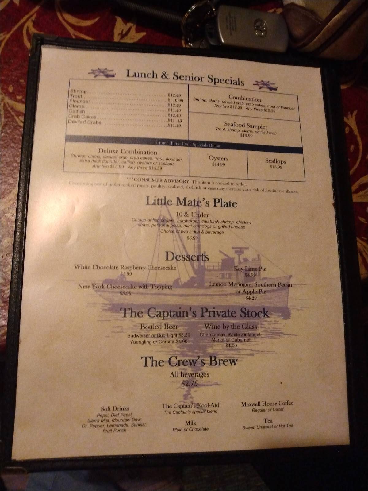 Menu at Friday's 1890 Seafood & BBQ, New Bern