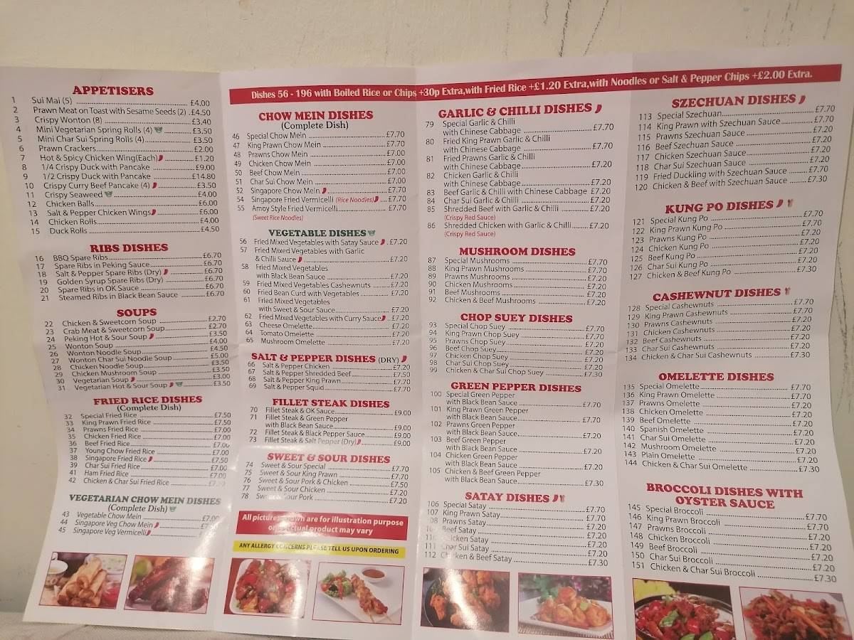 Menu at New China Palace fast food, Prescot, 13 Market Pl