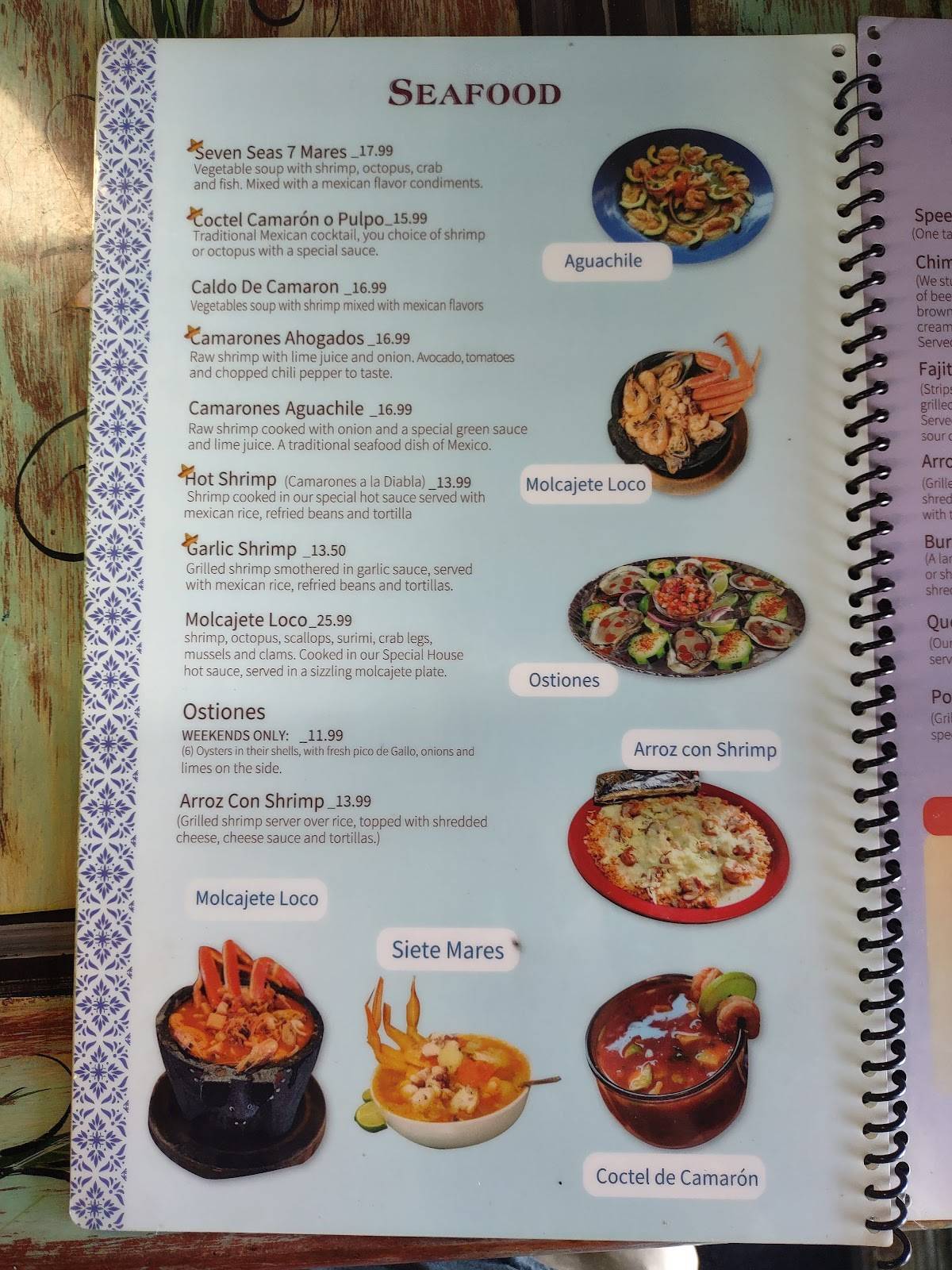Menu at Mi Pueblo Mexican Restaurant, New Haven