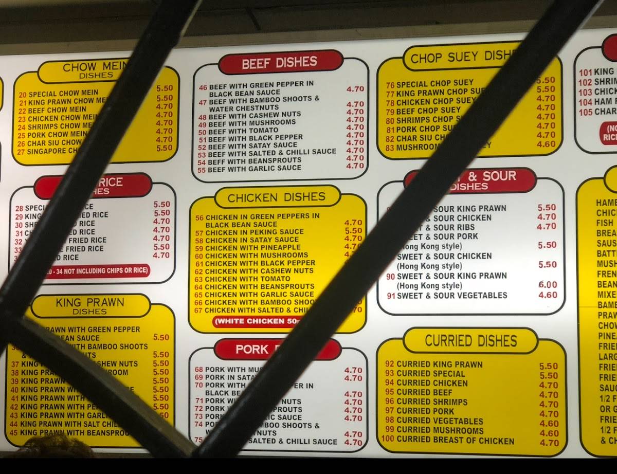 Menu at New city chinese restaurant, Belfast, 2 twin spires