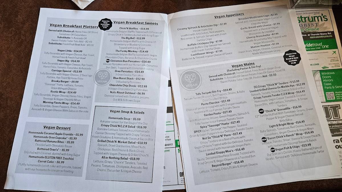 Menu at Queen's Coach Family Restaurant, Niagara Falls