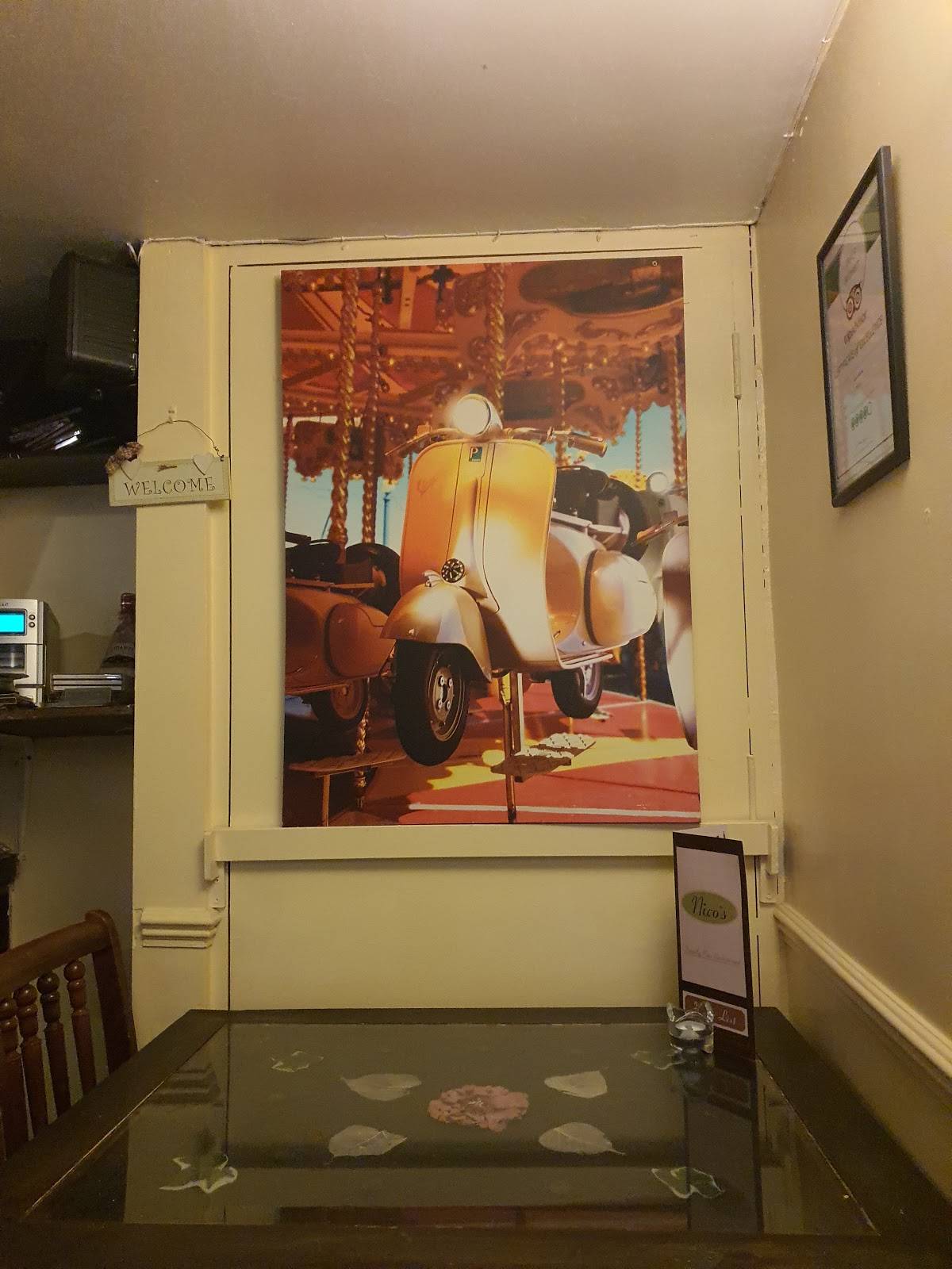 Menu at Nico's restaurant, Derby