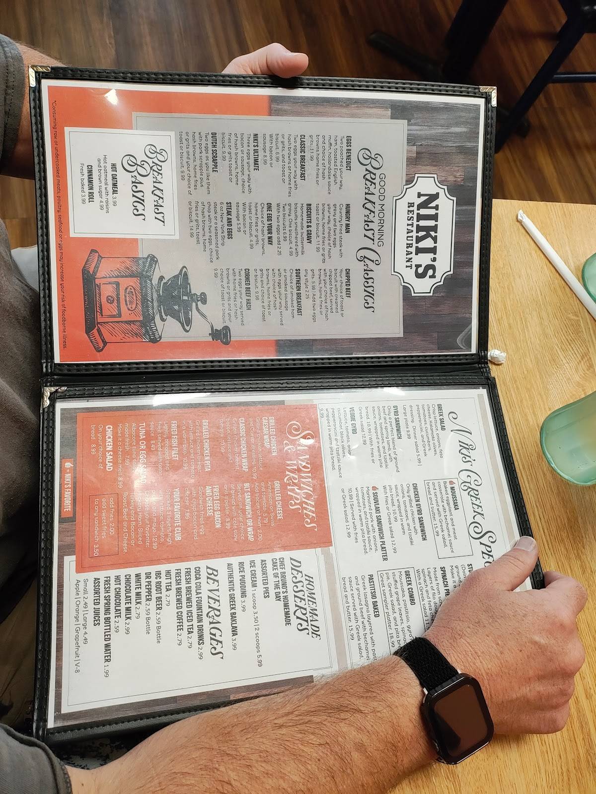 Menu at Niki's Family Restaurant, Melbourne