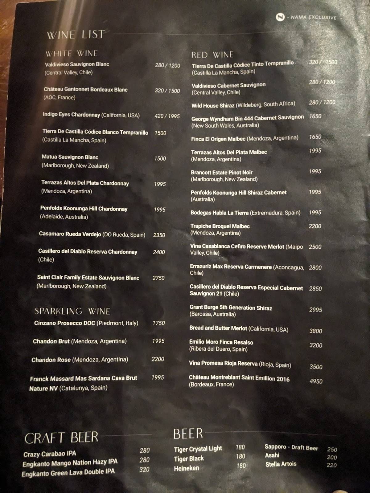 Menu at Nikkei Nama Bar BGC, Taguig, 5 28th Street 2nd Floor View Deck ...