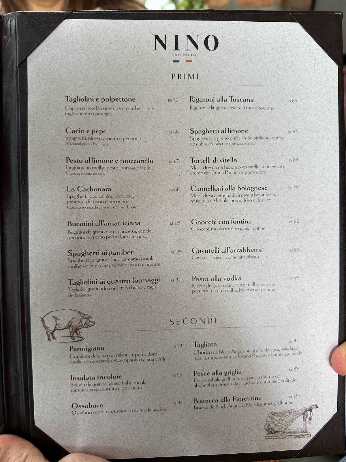 Menu em Nino Cucina & Vino restaurante, São Paulo, R. Jerônimo da Veiga