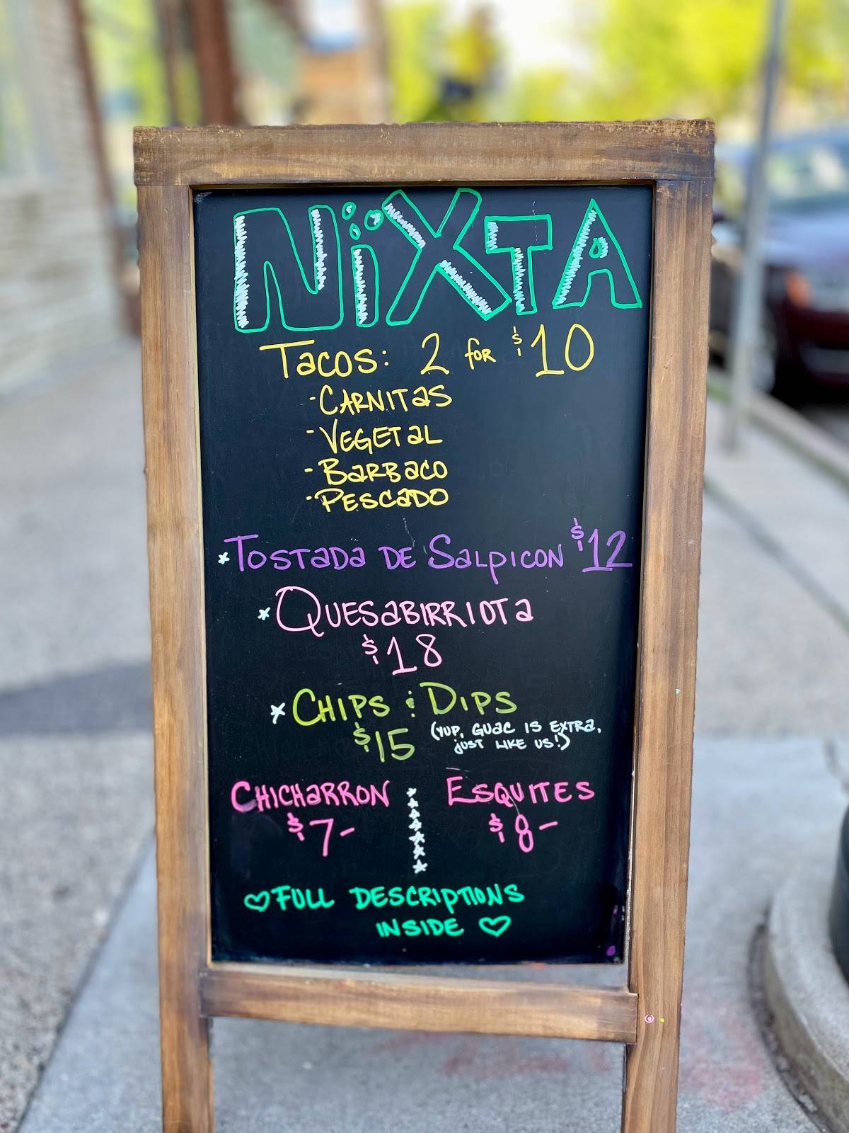 Menu at Oro by Nixta restaurant, Minneapolis