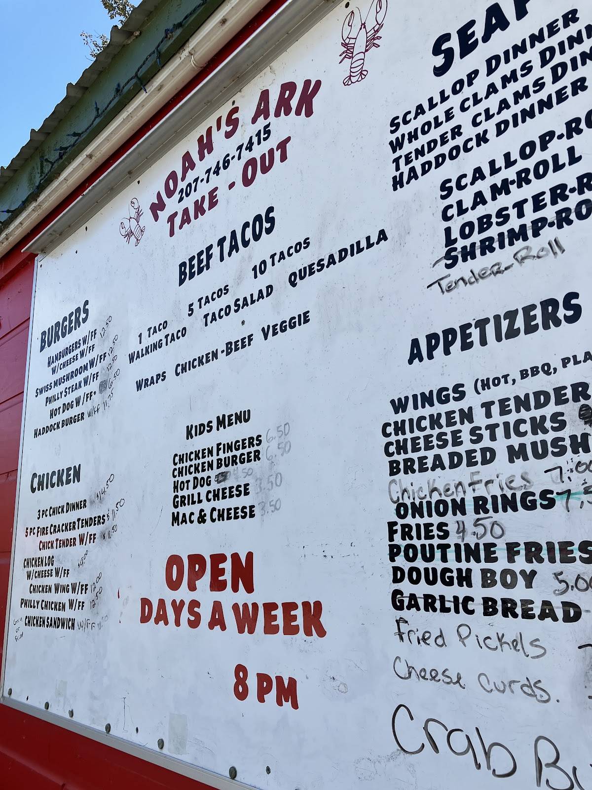 Menu at Noah's Ark Food & Ice Cream restaurant, Medway
