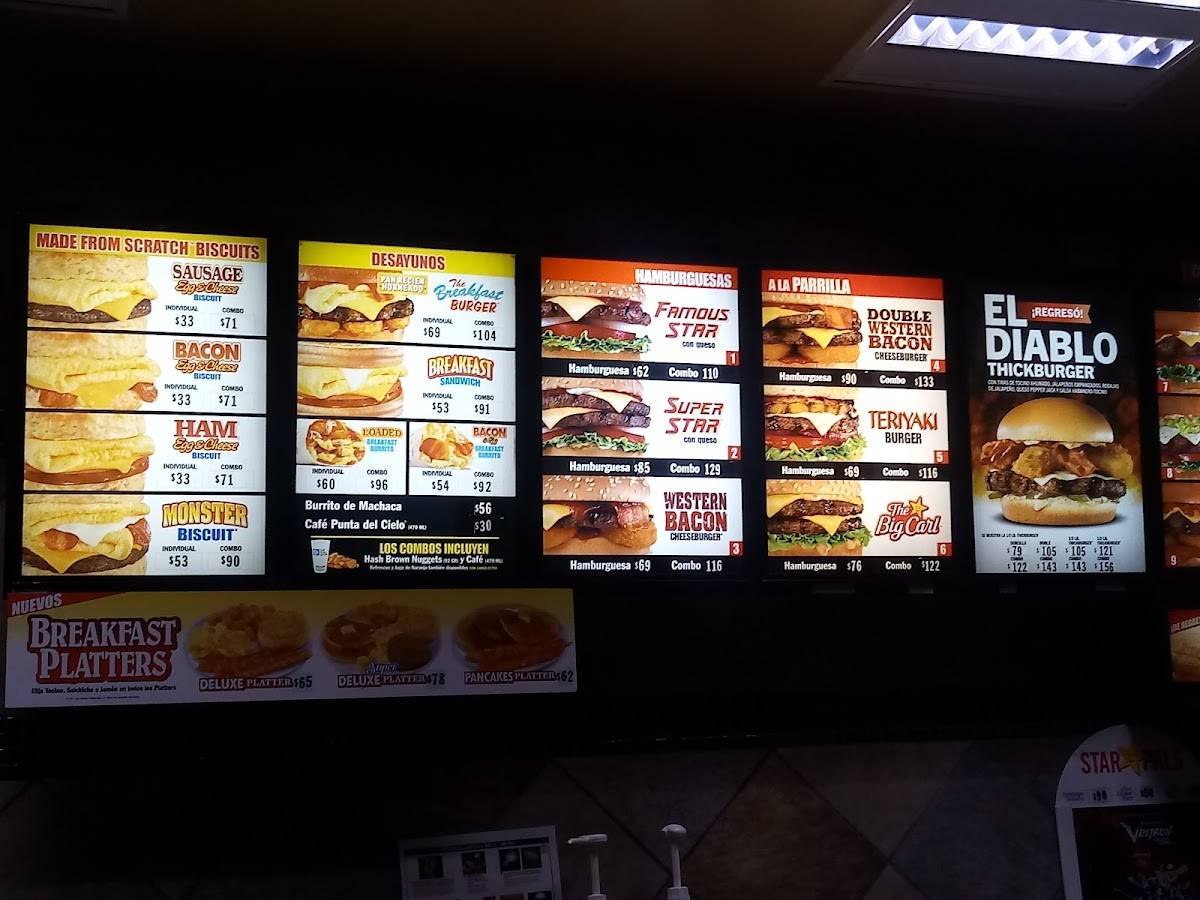 Menu at Carl's Jr restaurant, Nogales, Blvd. El Greco 45-int B06