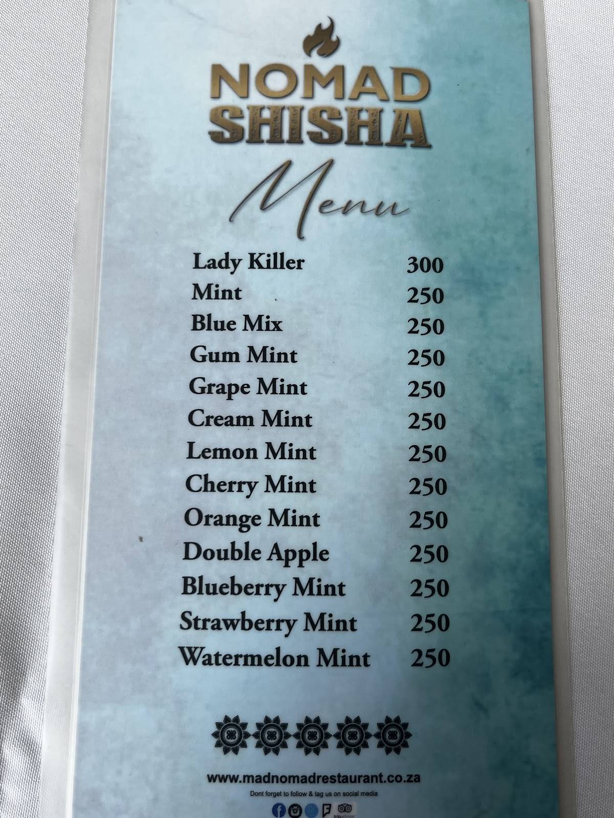 Menu at Nomad Restaurant Mall Of Africa, Midrand