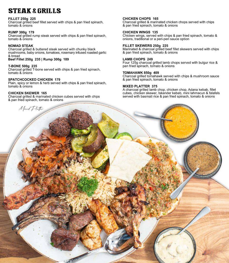 Menu at Nomad Restaurant Mall Of Africa, Midrand