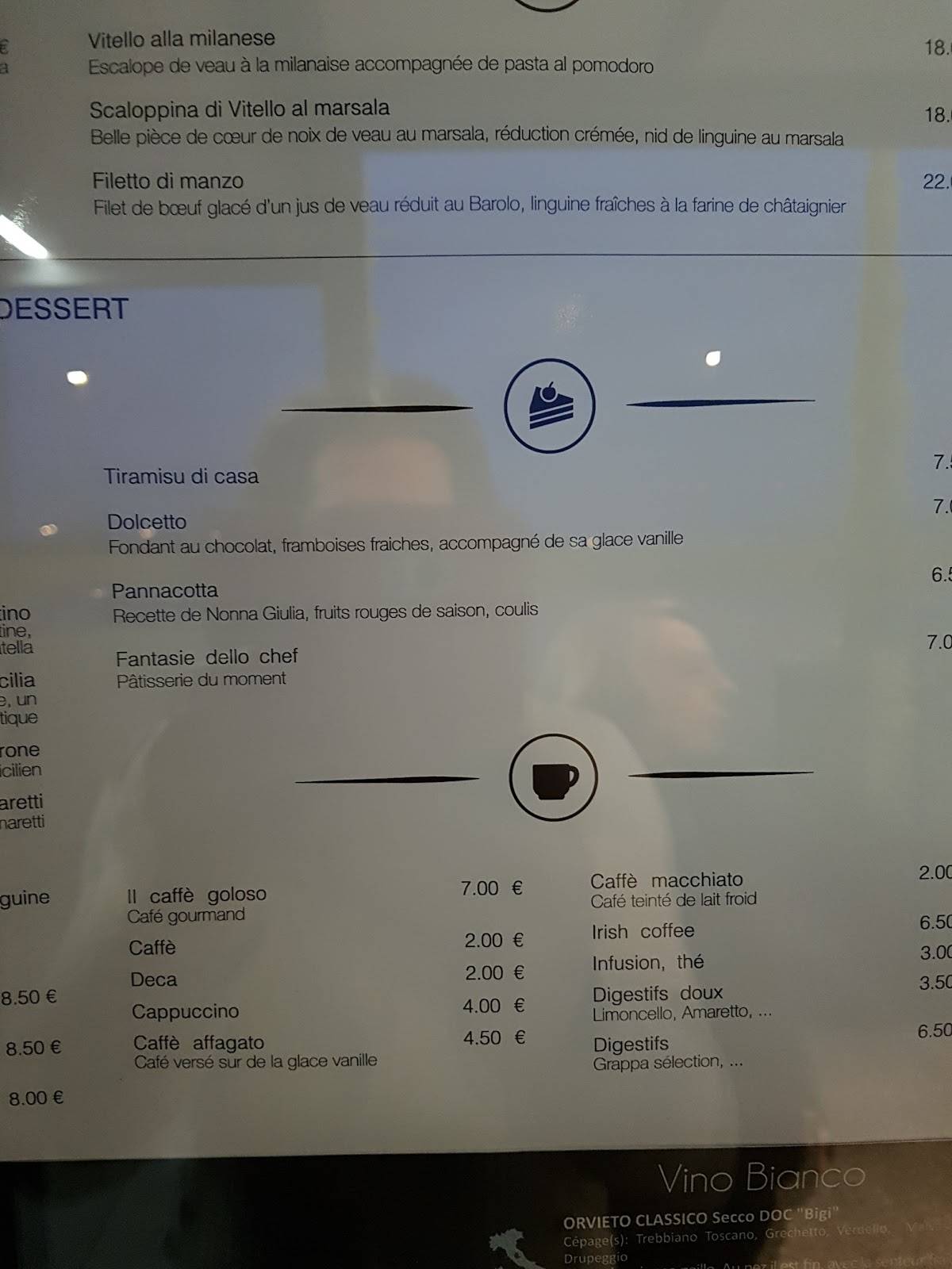 Menu au Nonna Giulia restaurant, Essey-lès-Nancy