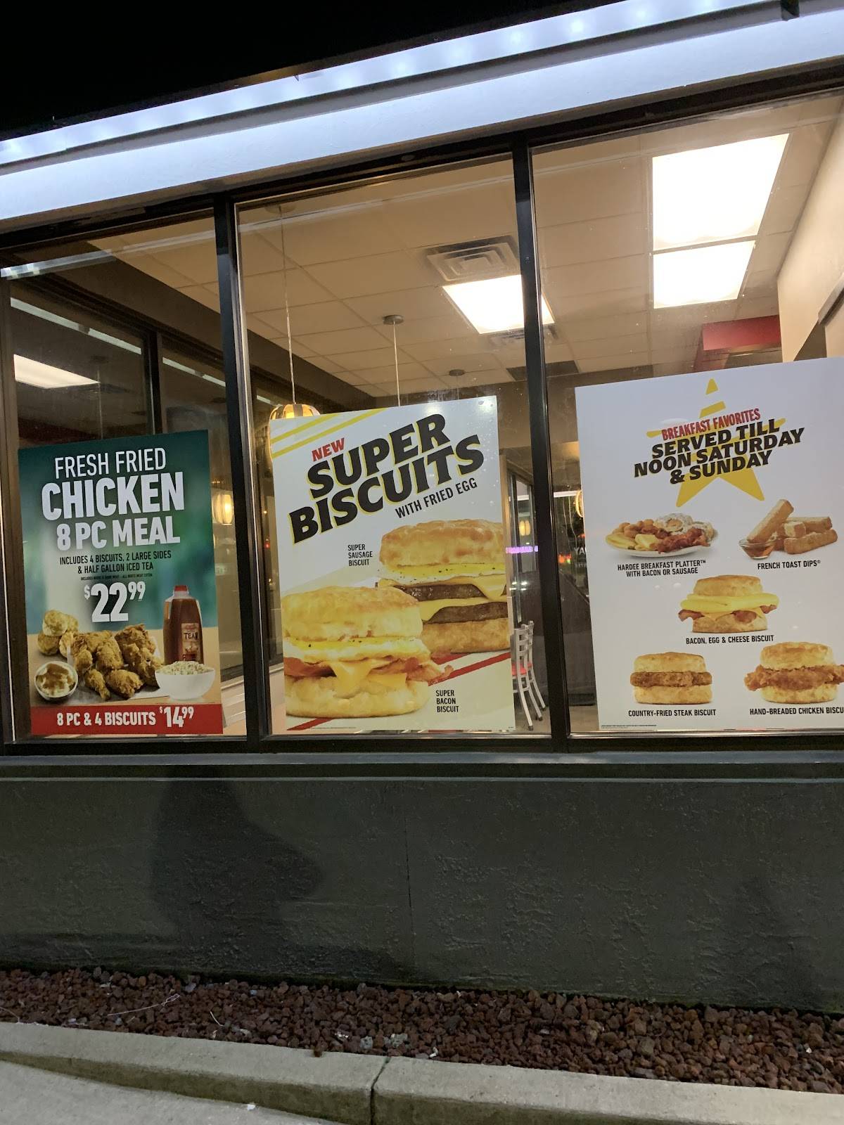 Menu at Hardee’s fast food, Virginia Beach, Lynnhaven Pkwy