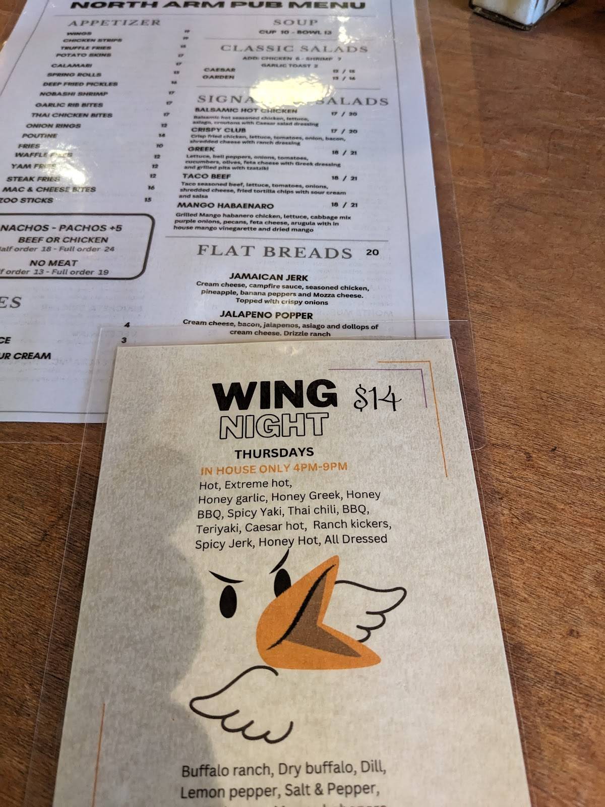 Menu at North Arm Pub & Grill, Fort Saint James, Stones Bay Rd