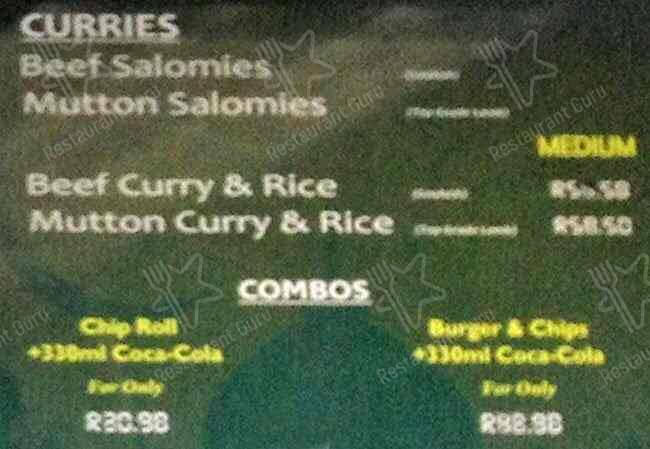 Menu at Nur Halaal Foods restaurant, Cape Town, Food Court
