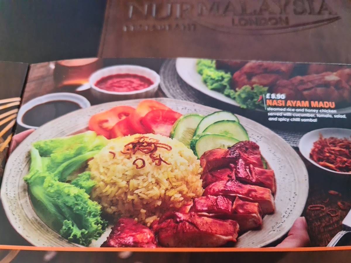 Menu at Nur Malaysia London restaurant, London