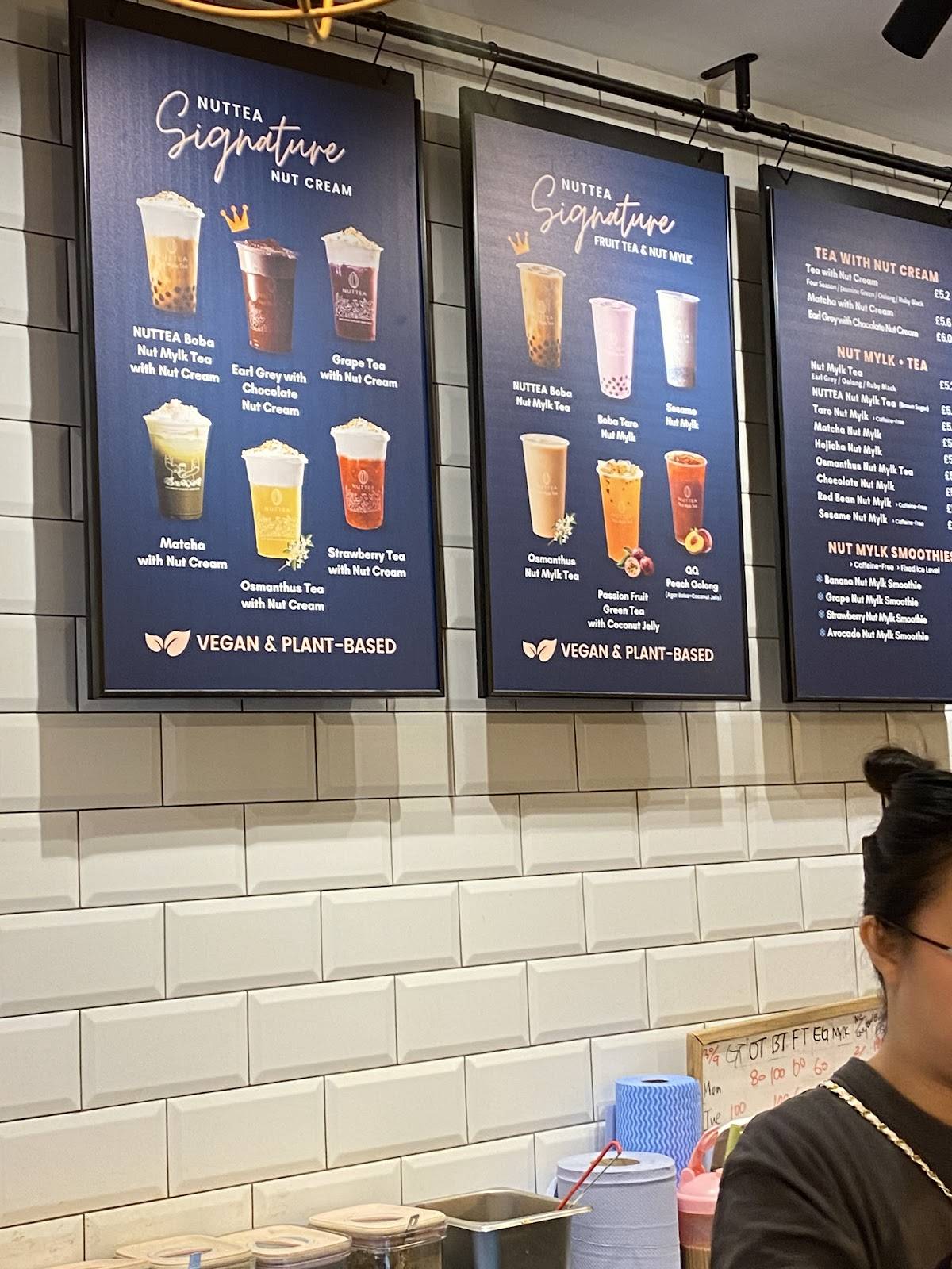 Menu at Nuttea restaurant, London