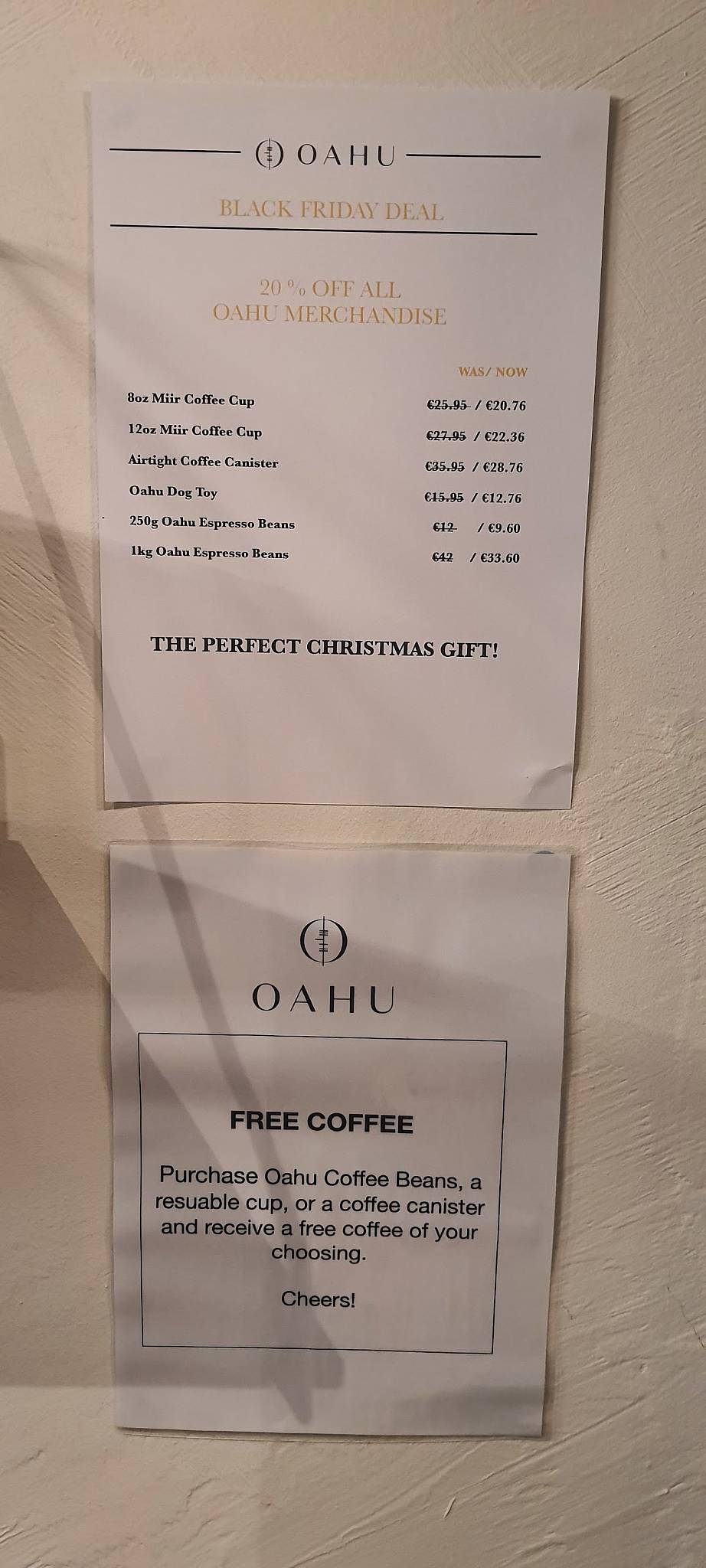 Carta del café Oahu, Limerick