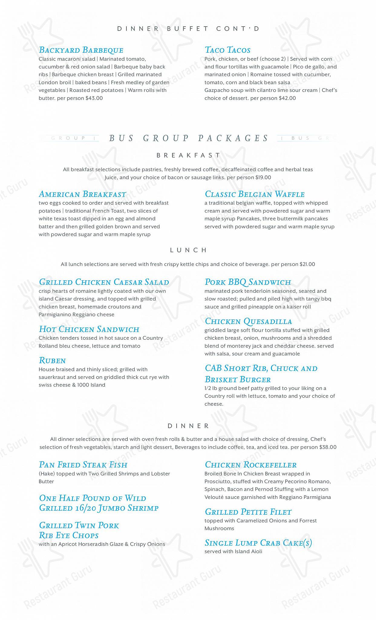 Carta de Marlin Moon Restaurant, Ocean City