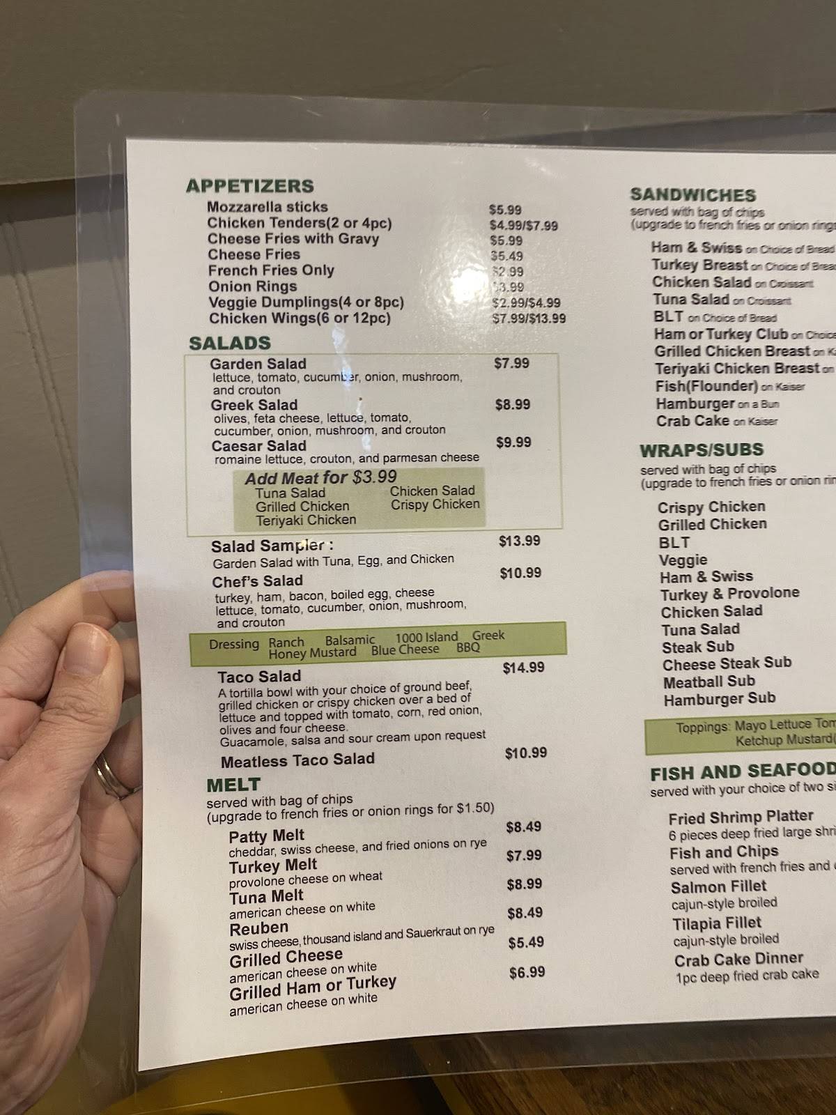 Menu at Orchard Cafe, Odenton