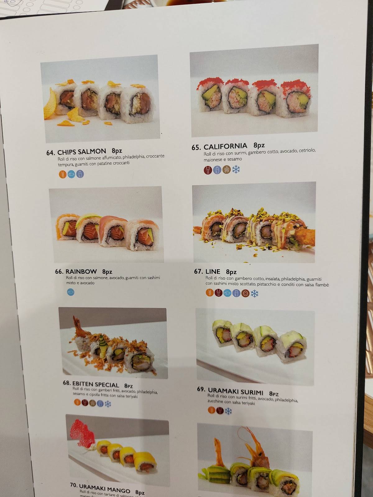 Menu da Sushi Line ristorante, Olbia