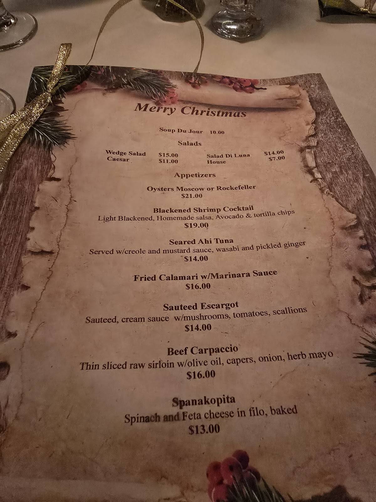 Menu at Old Tavernier Restaurant & Lounge, Tavernier