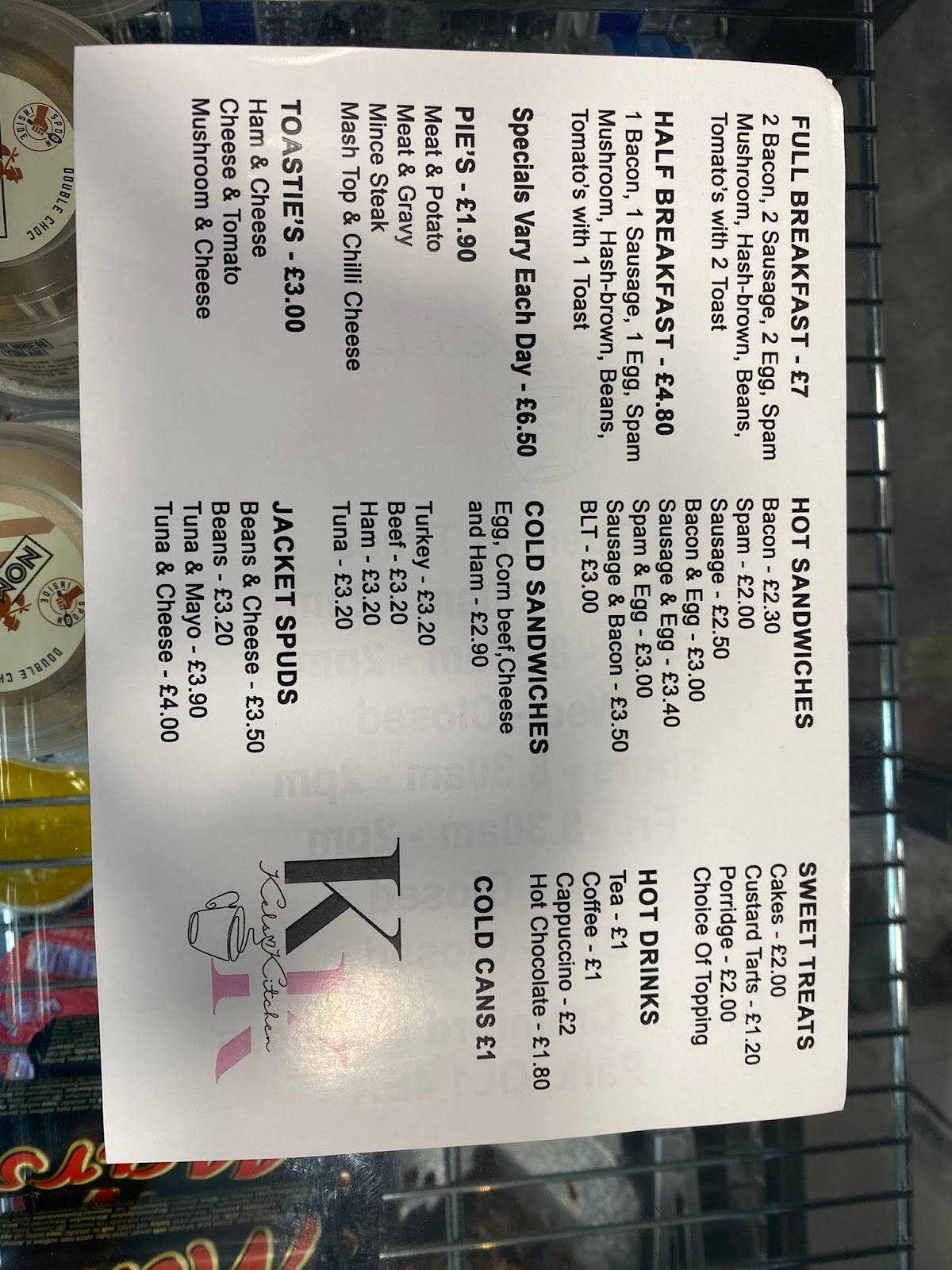 Menu at Kel’s Kitchen - Cafe Oldham, Oldham